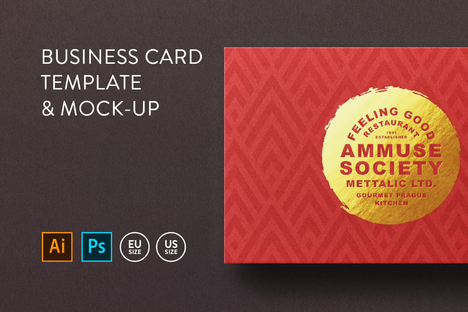 Business Card Template Mock up 1 On Yellow Images Creative Store