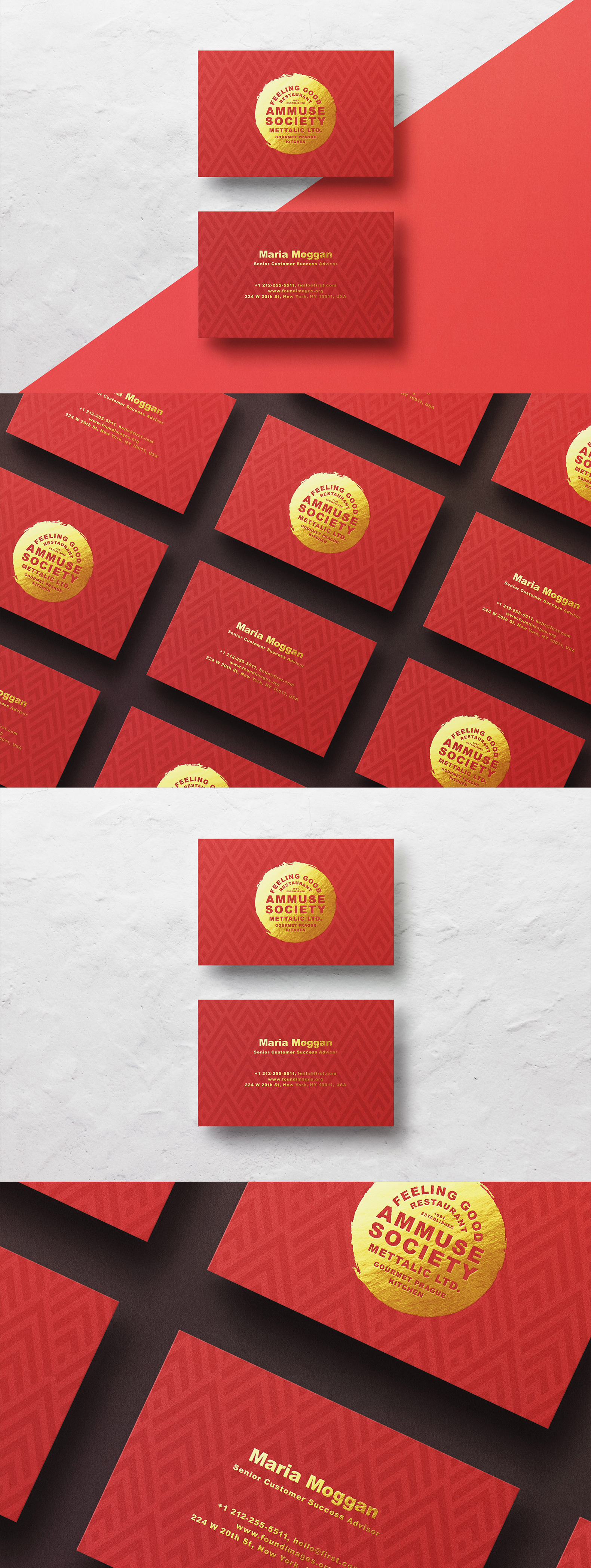 Business Card Template Mock up 1 On Yellow Images Creative Store