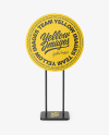 Round Information Board Mockup in Outdoor Advertising Mockups on Yellow ...