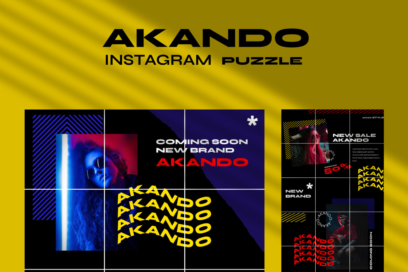 Akando - Instgram Template on Yellow Images Creative Store
