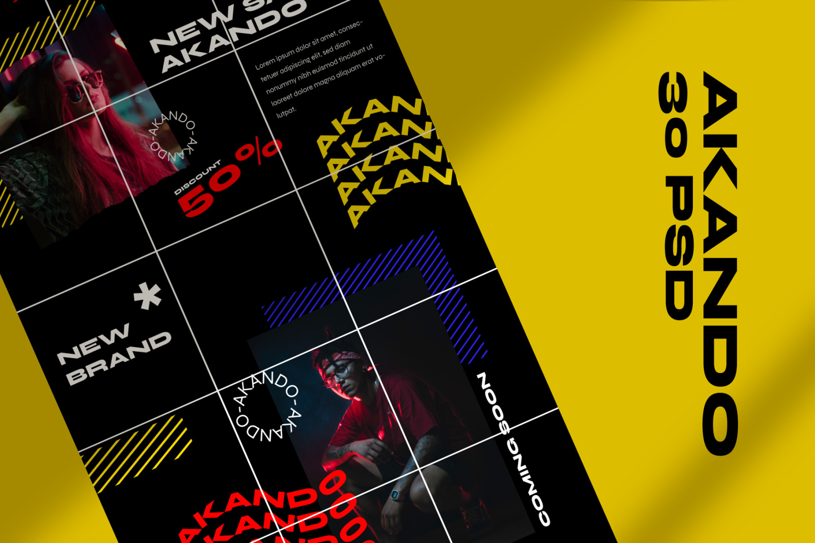 Akando - Instgram Template on Yellow Images Creative Store
