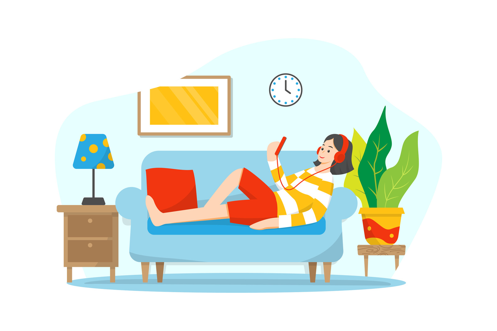 M112_Stay at home Illustrations on Yellow Images Creative Store