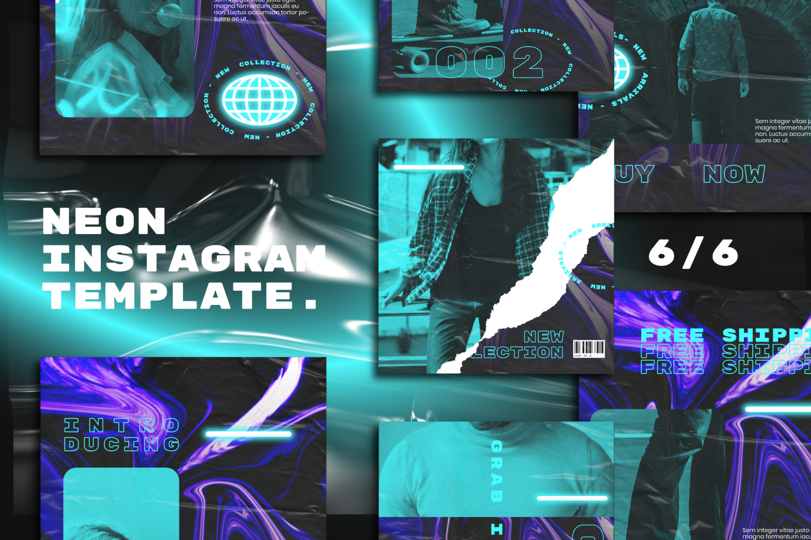 Neon Instagram Post Stories On Yellow Images Creative Store