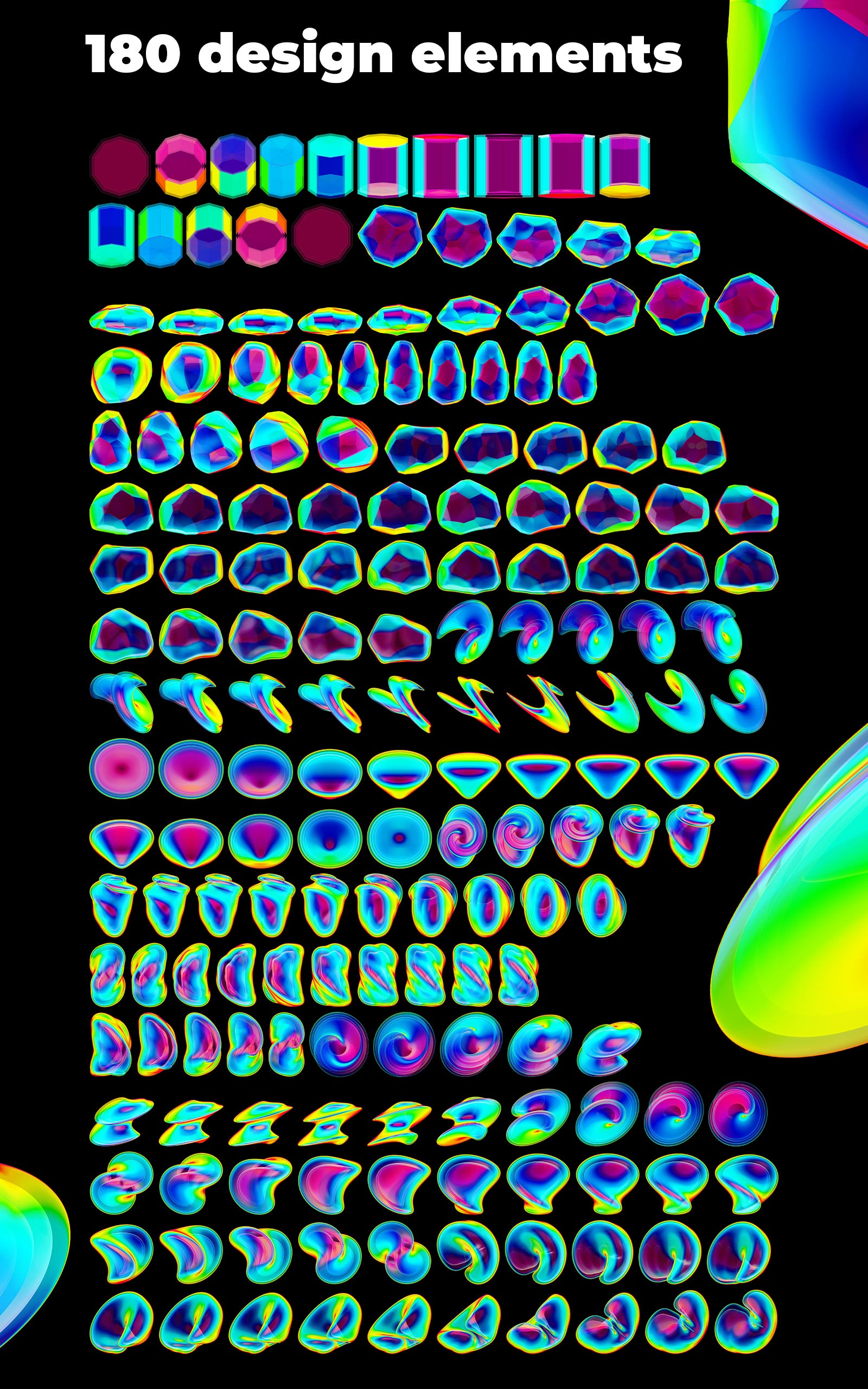 180 Objects In Rainbow Style 01 On Yellow Images Creative Store 180-objects-in-rainbow-style-01-on-yellow-images-creative-store